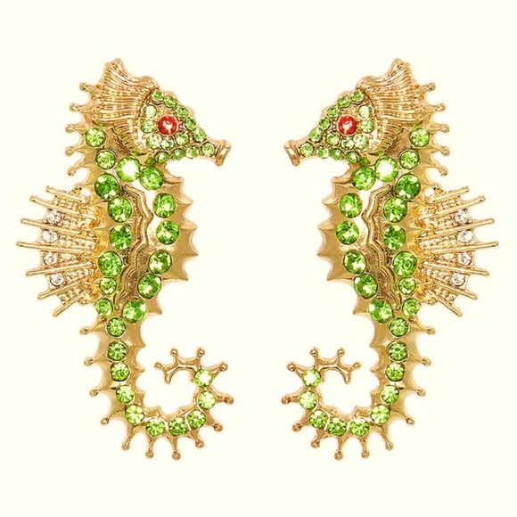 Jewelry | Cool Color Rhibestone Embedded Seahorse Ear Studs Earrings Gs ...